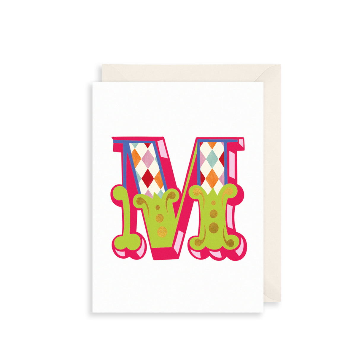 'M' Alphabet Greetings Card | The Art File