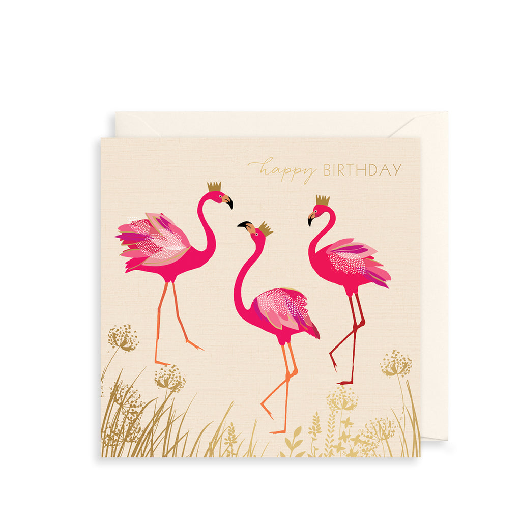 Birthday Flamingos Greetings Card | The Art File