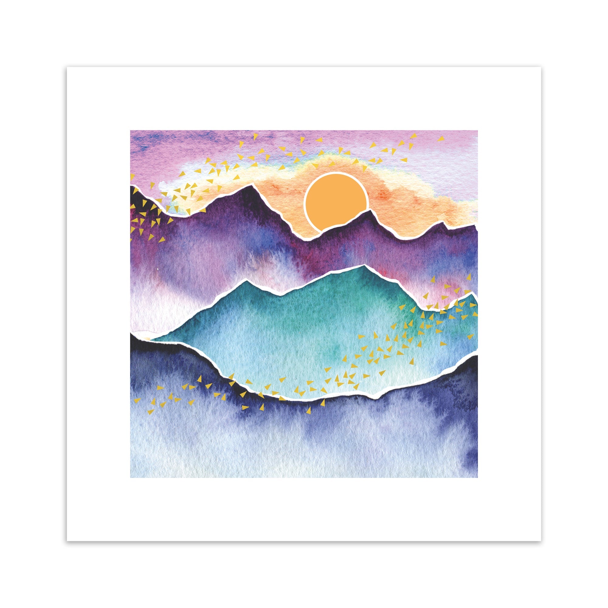 Mountain & Sun Art Print | Wall Art Print | The Art File